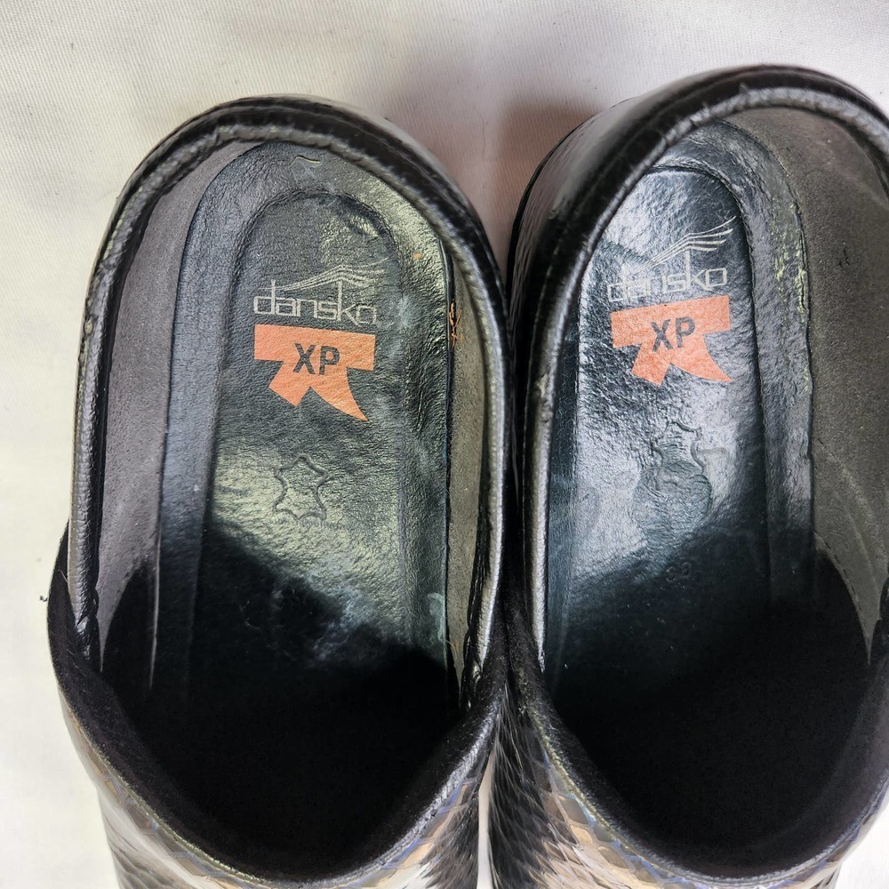 Dansko Blue Metallic Snake Clogs Nursing Shoes Size 3… - Gem